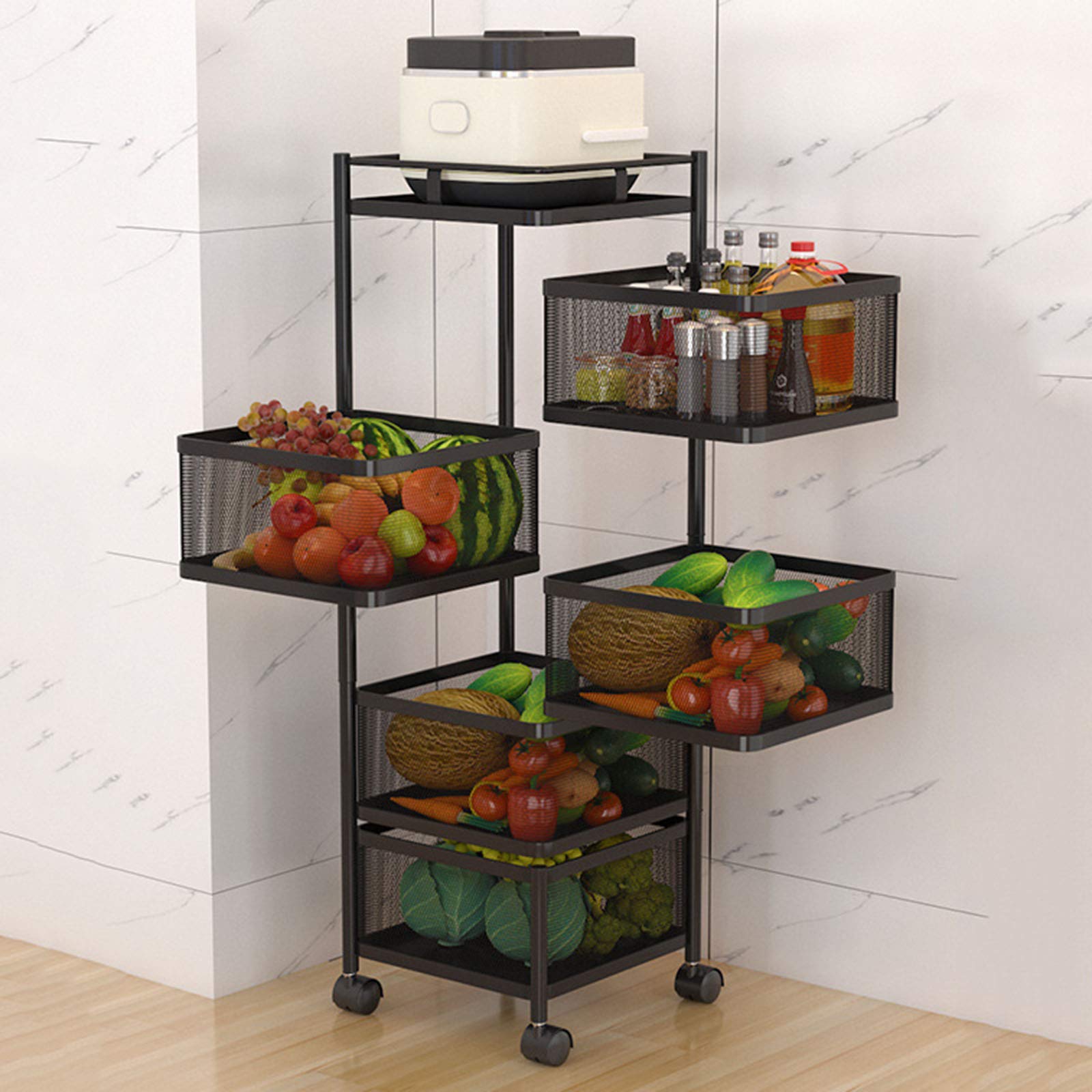 5 Layer Square Shape Kitchen Rack - Aamar Dokan